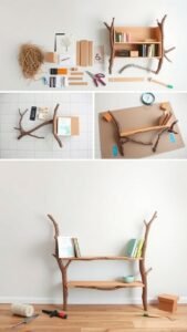 10 Creative Tree Branch Bookshelf Décor Ideas